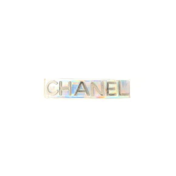 CHANEL | Accessories | Chanel Logo Holographic Hair Barrette Resin And ...
